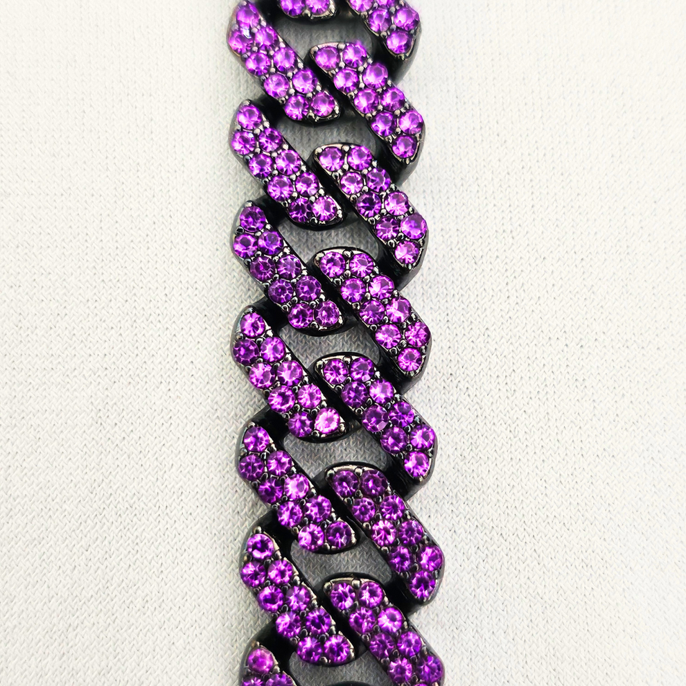 Purple Chain Bracelet with Purple Rhinestones – Purple Obsession
